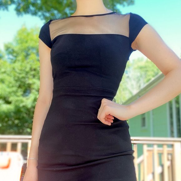 Lulus | Dresses | Lulus Black Mesh Panel Bodycon Dress | Poshmark